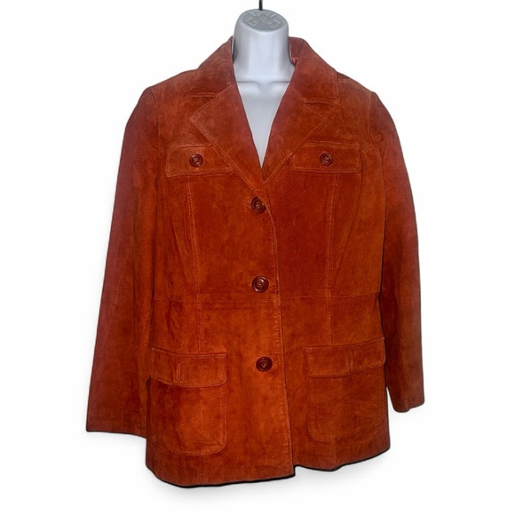 Denim&Co | Jackets & Coats | Denim Co Suede Burnt Orange Safari Jacket ...